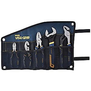 IRWIN VISE-GRIP Pliers Set with Tool Wrap, 5-Piece (2078708) , Blue