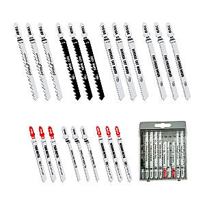 FOXBC Jigsaw Blades for DeWalt DCS334B DW3742C, Bosch JS260 JS470E, Makita XVJ03Z, Ryobi for Wood Metal - 21 Pack with Case