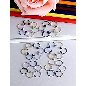 Vsnnsns 20G Surgical Steel Horseshoe Captive Bead Nose Hoop Rings Septum Piercing Jewelry Cartilage Helix Tragus Rook Earring Hoop Lip Eyebrow Ring Piercing Jewelry for Women Men 10mm 36pcs