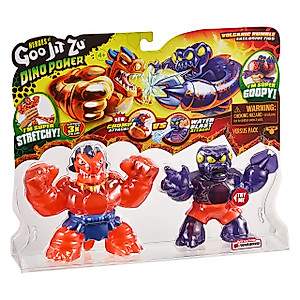 Heroes of Goo Jit Zu Dino Power Versus Pack - 2 Action Figures - Volcanic Rumble - Blazagon vs. Redback | Includes 2 Exclusive Heroes | for Ages 3+
