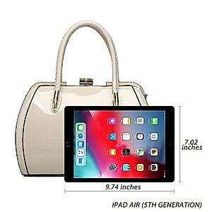 Style Strategy bone purses patent leather handbags for women Top Handle with kiss lock Satchel Shoulder big bags crossbody for women