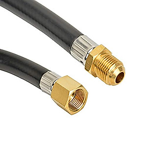 only fire 12 Ft Propane Extension Hose, 3/8'' Male Flare x Female Flare, Flexible Gas Line Fittings for RV, Gas Grill, Fire Pit, Heater, Camper
