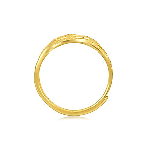 CHOW SANG SANG 999.9 24K Solid Gold Price-by-Weight Gold Ring for Women 28473R | Size Adjustable (Approx. 0.129tael (~4.82g), Adjustable)