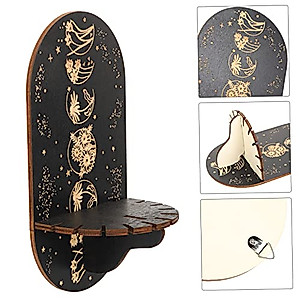 Amosfun 4 pcs Oil Supplies Bed Divination Wiccan Decorative Mount Room Decoration Phrase for Stone Crystals Stones Altar Phase Organizer Gems Wall Delicate Rustic Living Shelf Shelves