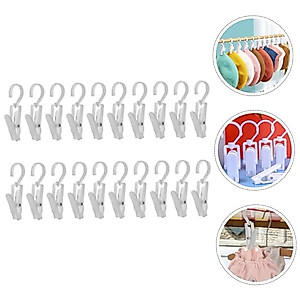 GETAJGHSD 20pcs Towel Clip Kitchen Office Hook Clip with Hooks Drying Hook Simple Laundry Hanger Clip Laundry Clips for Drying Clips Laundry Hooks Clothes Hangers Hooks Clip Plastic White