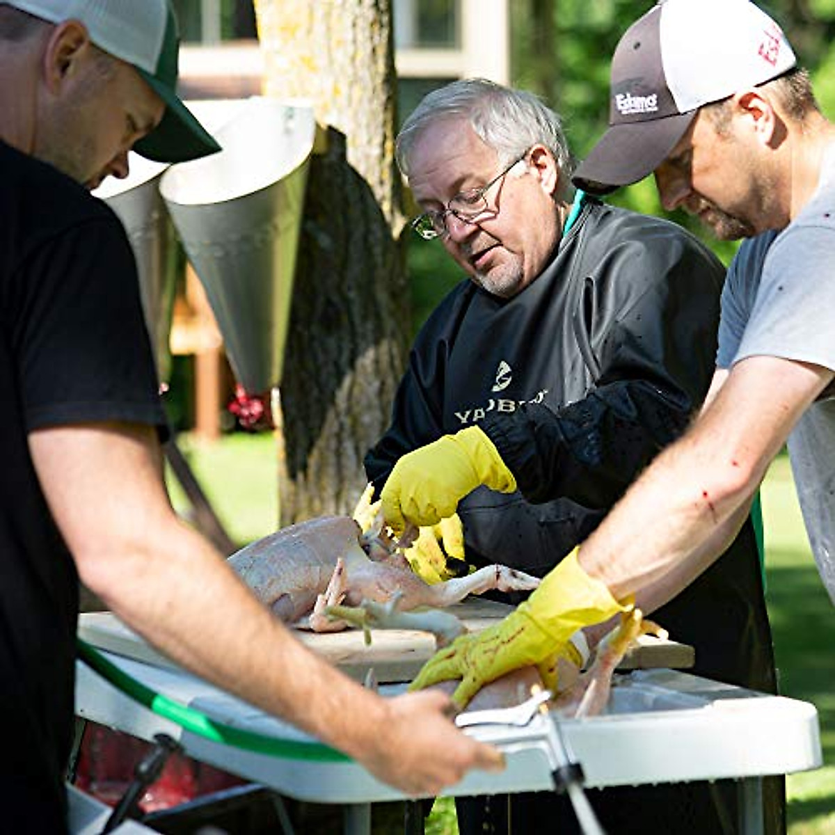 Yardbird Butchering Apron, Durable Waterproof Material, Full Length Sleeves, Elastic Cuffs, Two Adjustable Straps, Easy to Clean, One Size Fits Most, 373120010410,Black
