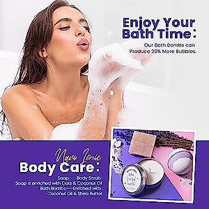 Get Well Soon Gift Sets for Women | Self Care & Stress Relief & Thank You | Deluxe Lavender Gift Basket Care Package | Tumbler, Socks, Soap, Candle, Body Butter, Bath Salts