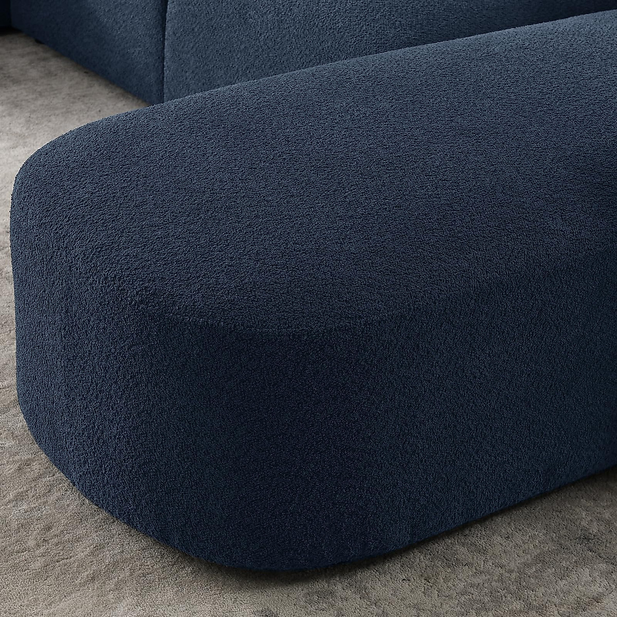 KIVENJAJA Modular Sectional Sofa, U-Shaped Couch with Double Chaise & Pillows, Modern Minimalist Boucle Fabric Large Comfy Cloud Sofas, Living Room Furniture Sets, 117 inch, Navy Blue