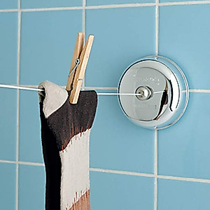 Homz® 8 ft. Retractable Clothesline, Wall Mounted, Chrome