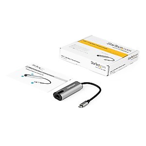 StarTech.com 2.5GbE USB C to Ethernet Adapter NBASE-T NIC - USB 3.0 Type C 2.5/1 Gigabit/100 Mbps Multi Speed Network/USB 3.1 Laptop to RJ45/LAN Thunderbolt 3 Compatible/MacBook Pro Surface (US2GC30)