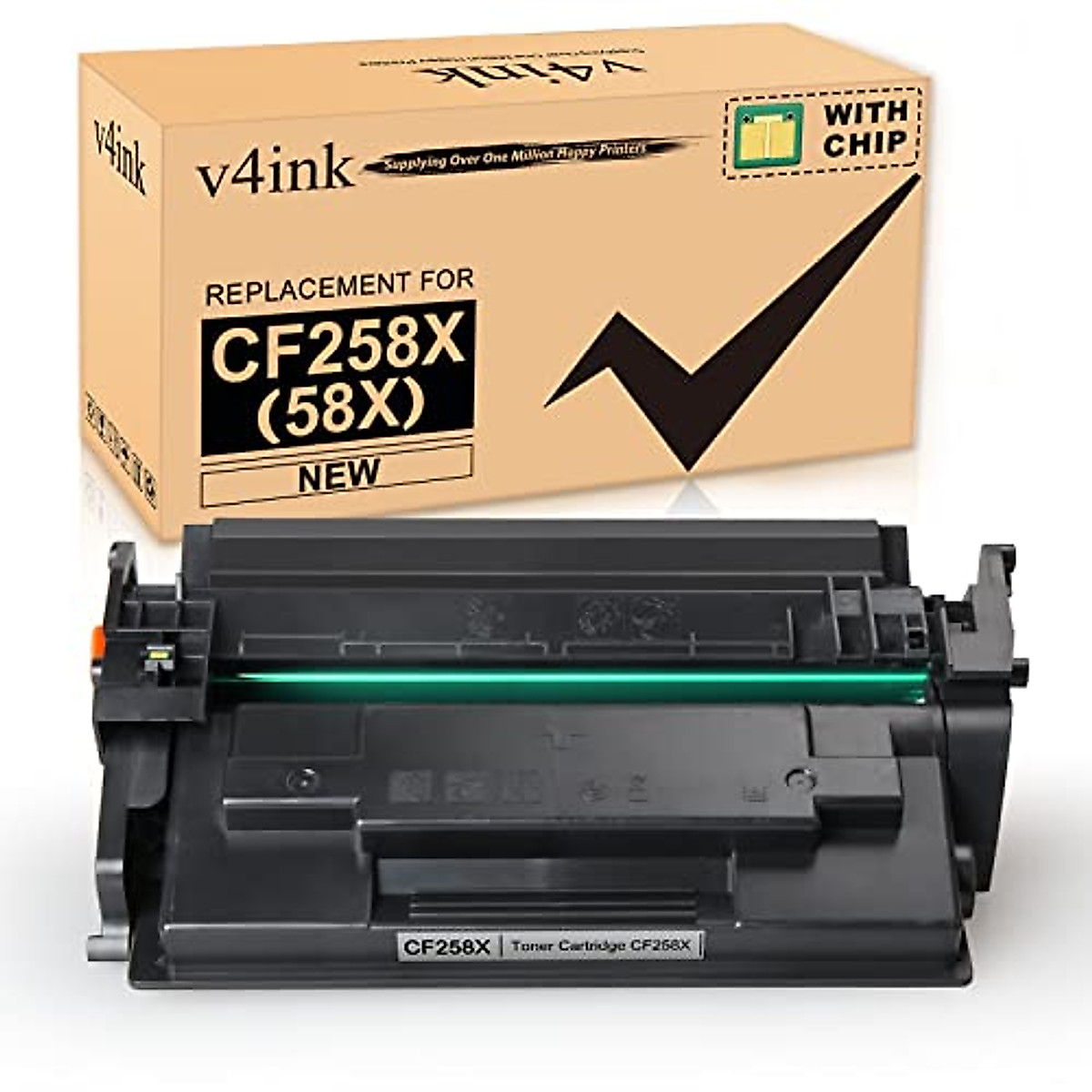 v4ink New Remanufactured CF258X Toner Cartridge Replacement for HP 58X 58A CF258A Black Toner for HP Pro M404dn M404dw M404n MFP M428fdw M428fdn M428dw M430f M406dn M428 M404 Printers 1 Pack