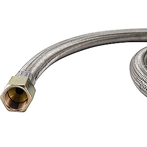 Artilife 5 FT (1.5M) Propane Regulator Hose Replacement with Propane Tank Gauge, Stainless Steel Braided Hose for Burner Stove, Gas Water Heater, Burner and More