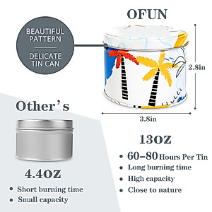 Ofun 26 Oz Citronella Candles Outdoor Decorative, 2 Wick Soy Wax Lemongrass Candle Set, Scented Candle Jar Candle Bulk Summer Camping Candles for Patio, Garden, Balcony, Camping (2 Pack-13Oz/Pack)