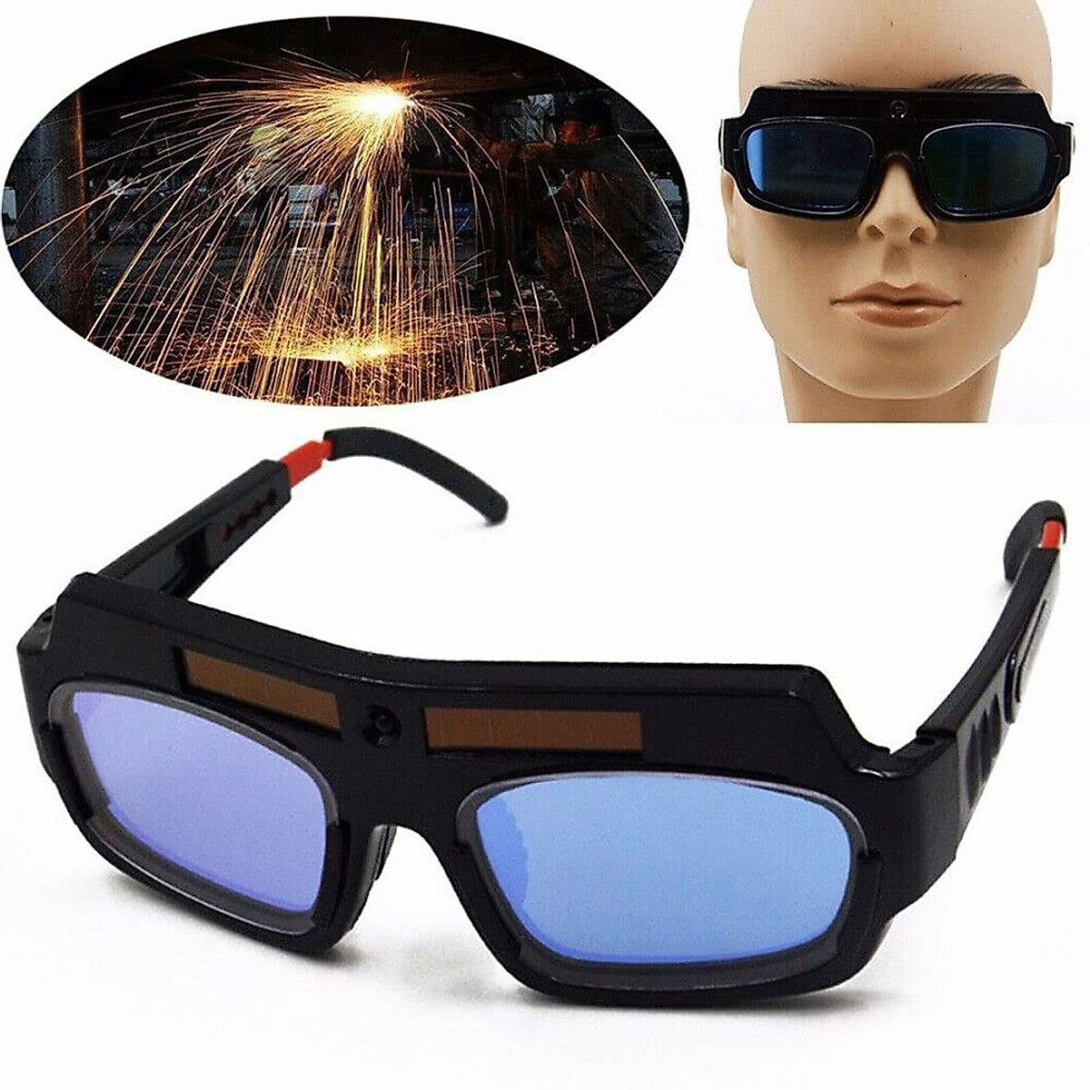 TEAMWILL 2PACK Welding Welder Glasses Mask Solar Auto Darkening Helmet Eyes Goggle Anti-glare