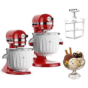 Ice Cream Maker Attachment for KitchenAid Stand Mixer, Compatible with KitchenAid 4.5 QT and Larger Stand Mixers, Frozen Yogurt Maker, Kitchen Aid Accessories and Attachments by TPGSING