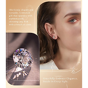 "STUNNING FLAME" 18K Gold Plated Silver Brilliant Cut Simulated Diamond Cubic Zirconia Stud Earrings(yellow-gold-plated-silver, 1.0)