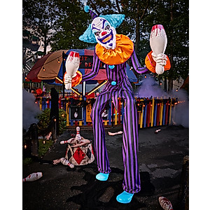 Spirit Halloween 7.9 Ft Stilts Animatronic | Decorations | Animated | Halloween Décor | Clown Animatronic