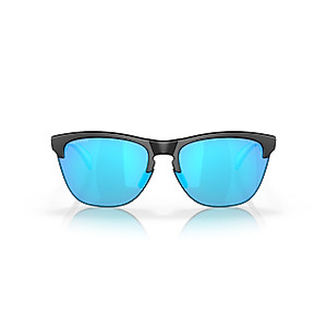 Oakley Men's OO9374 Frogskins Lite Square Sunglasses, Matte Black/Prizm Sapphire, 63 mm