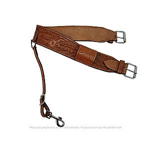 Oak Tooled Leather Back Rear Cinch Flank Billet Western Horse Girth Trail TACK