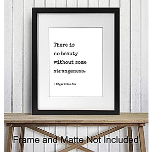 Edgar Allen Poe Decor - 8x10 Quote - Art Wall Art Picture Poster, Room Decoration for Home, Office, Apartment, Living Room, Bedroom, Bathroom - Gift for Goth Gothic Poetry Fans