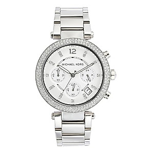 Michael Kors Parker Chronograph Silver-Tone Stainless Steel Women's Watch (Model: MK5353)