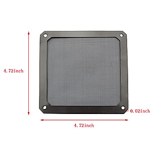 ZYAMY 4pcs 120mm PC Fan Dust Filter Magnetic Frame Computer Fan Grills Dust Mesh PC Cooler Filter Screen Dustproof Case Covers 12cm x 12cm, Black