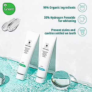 Toothnote Teeth Whitening Fluoride-Free Toothpaste for Sensitive Teeth, Whiten Tooth Enamel, Dry Mouth, Bad Breath, Muddy Taste - Helps Fresh Breath, Natural Oral Care (1 Aqua Mint)