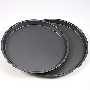 SHUANGSHI Pizza Pan, 9/10/11/12-Inch Non-Stick Pizza Pan Carbon Steel Pizza Oven Tray Shallow Round Pizza Plate Pan Roasting Tin 9 inch