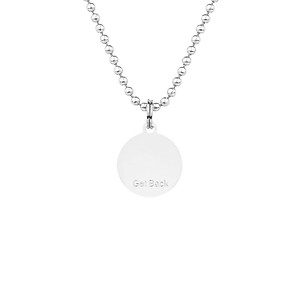 Get Back Necklaces St. Christopher Surf Necklace | Small, ½” Silver Plated Medallion, 18” Aluminum Ball Chain (Aqua White)