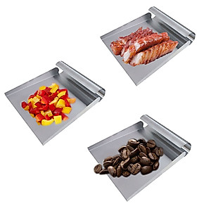 Stainless Steel Food Scooper, Food Mover, Food shovel Spatula, Cutting-board Scraper, Bench Scrape, Dough Cutter Tool, with Flat Bottom - for Cutting-board, Griddle, Containers, Serving (5.9")