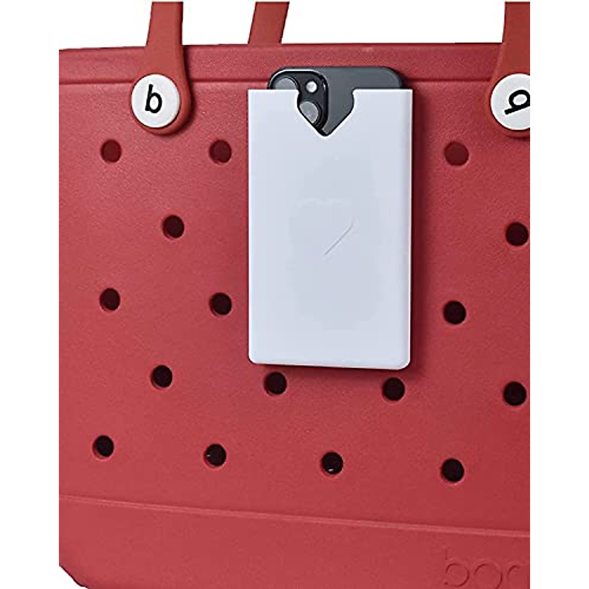 UeKeKicg Phone Case Holder Charm Accessory - Compatible with Bogg Bags & Simply Southern - Tote Bag Charm Accessory - Secure Attachment - Strong and Sturdy Soft Rubber Shell Case White