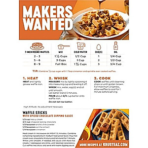 Krusteaz Light and Crispy Cinnamon Churro Belgian Waffle Mix, Krusteaz Waffle Mix, 21 oz Box (Pack of 8)