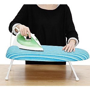 STORAGEIDEAS 24x14in Tabletop Small Ironing Board with Foldable Legs, Portable Iron Board with Extra Wide Countertop, Mini Ironing Board for Sewing, Craft Room, Dorm, Small Spaces, RV, Travel, Blue