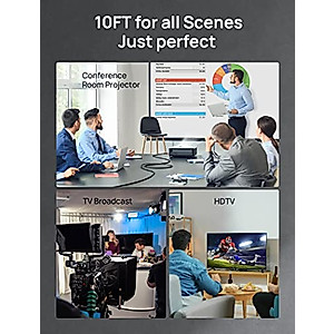 JSAUX 8K HDMI Cables 2.1 10FT 2-Pack 48Gbps 8K & 4K Ultra High Speed Cords(8K@60Hz 7680x4320, 4K@120Hz) eARC HDR10 HDCP 2.2 & 2.3 3D, Compatible for PS5/PS4/X-Box/Roku TV/HDTV/Blu-ray/LG/Samsung QLED