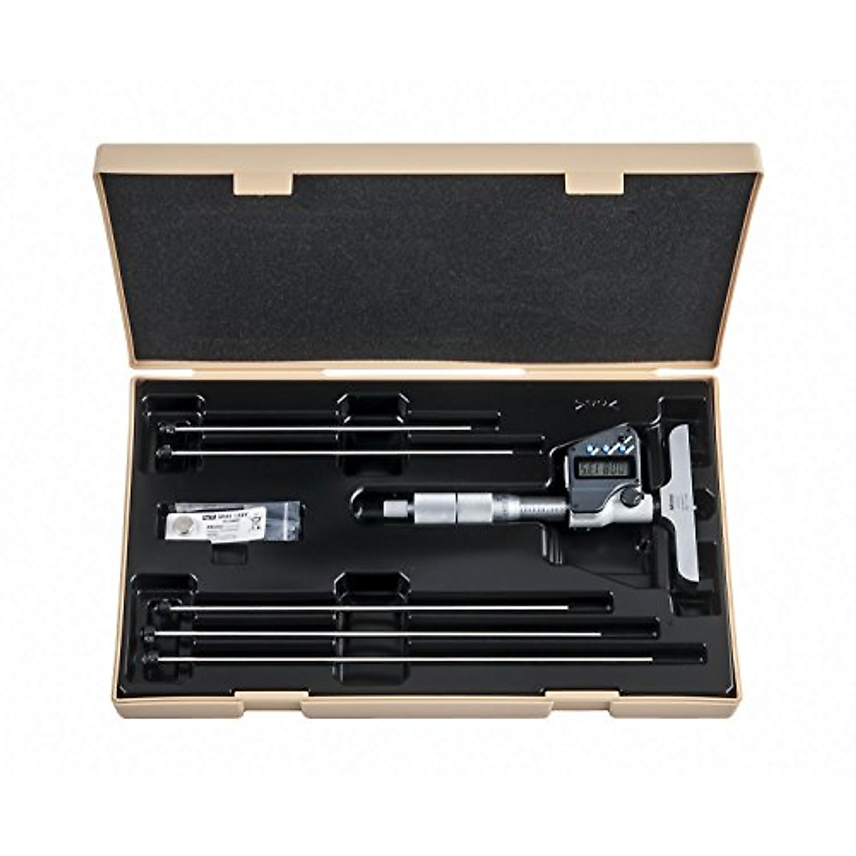 Mitutoyo 329-350-30 DMC4-6"MX Depth Micrometer, Interchangeable Rod, 0"-6", 0.00005"/0.001 mm