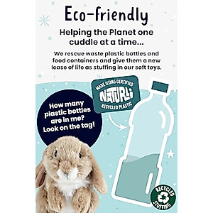 Living Nature Brown Sitting Lop Eared Rabbit Stuffed Animal | Fluffy Rabbit Animal | Soft Toy for Kids | 7 inches