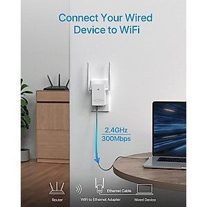 BrosTrend Universal WiFi to Ethernet Adapter, 300Mbps on 2.4GHz, WiFi to Wired Converter Wireless Bridge+BrosTrend 1200Mbps Long Range USB WiFi Adapter for PC Desktop Laptop of Windows 11/10/8.1/8/7