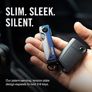 The Ridge Key Organizer - Compact Metallic Key Holder | Minimalist Innovative Keyholder | Smart Keychain Secures 2-6 Keys (Burnt Titanium)