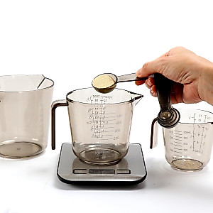 14pcs Sourdough Starter Jar Kit for Sourdough Bread Baking with Date Marked Feeding Band, Thermometer, Scraper, Digital Kitchen Scale,3 x Measuring Cups and 5 in 1 Spoons, Cleaning Cloth