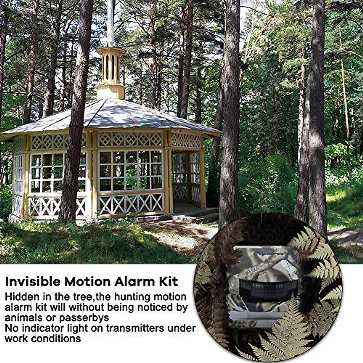 Olymbros Security Sensors/Outdoor Animals Alarm System Kit 360°20m/ Long Range IR IP54 Motion Detector&Sensor with Sound/Vibration/Visual Three Alerts for Hunting/Camping/Home Security