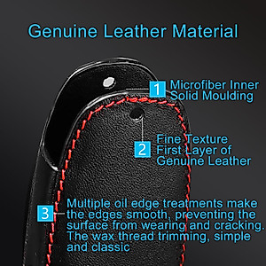 MECHCOS Compatible with Ford Bronco Edge Escape Expedition Explorer F-150 F-150 Lightning F-250 F-350 Super Duty Mustang Lincoln Nautilus Navigator Aviator Leather Key Fob Cover Case Protector Shell