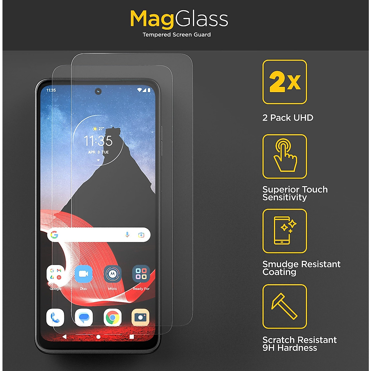 magglass Screen Protector Compatible with ThinkPhone by Motorola - 9H Tempered Glass (2 Pack)