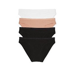 Victoria's Secret Women's Cotton Bikini Underwear, Moderate Coverage Panties for Women, Multi Pack, Multi (M)