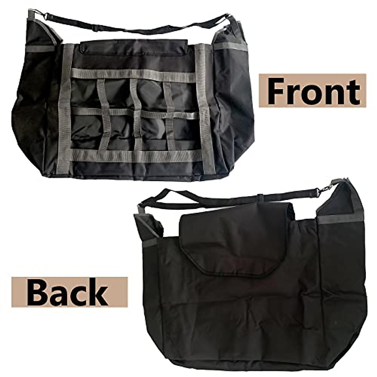 Slow Feeder Hay Bag - Hay Storage Net for Horse Donkey Goat, Adjustable, Super Tough to Reduces Waste (2 PCS)