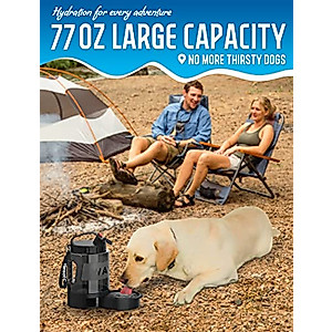 Dog Water Bowl Dispenser,Travel Dog Bowls for Camping Hiking Dog Park, 77OZ Dog Water Dispenser with Pull-Out Travel Water Bowls for Dogs,Dog Travel Water Bowl Dispenser Pet Dog Water Bottle,BPA Free