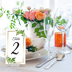 Acrylic Place Card Holders 1.2 Inch Name Card Holder Stands Clear Table Number Stands Wedding Sign Holders Card Display Stand for Table Wedding Photos Office Menu Meeting (12 Pieces)