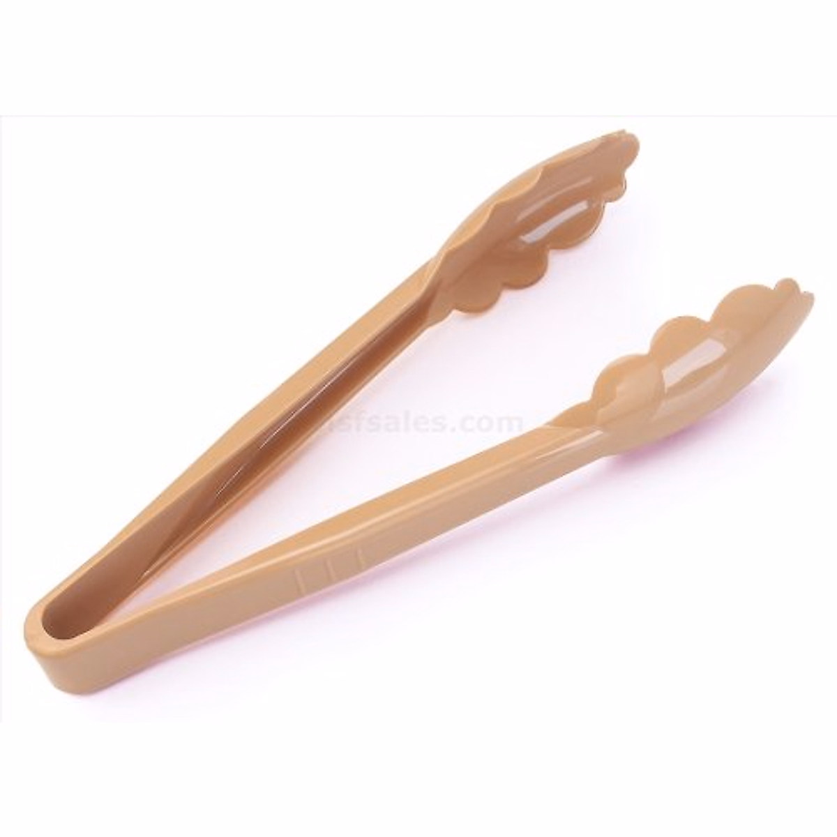 New Star Foodservice 35629 Utility Tong, High Heat Plastic, Scalloped, 9 inch, Set of 12, Beige