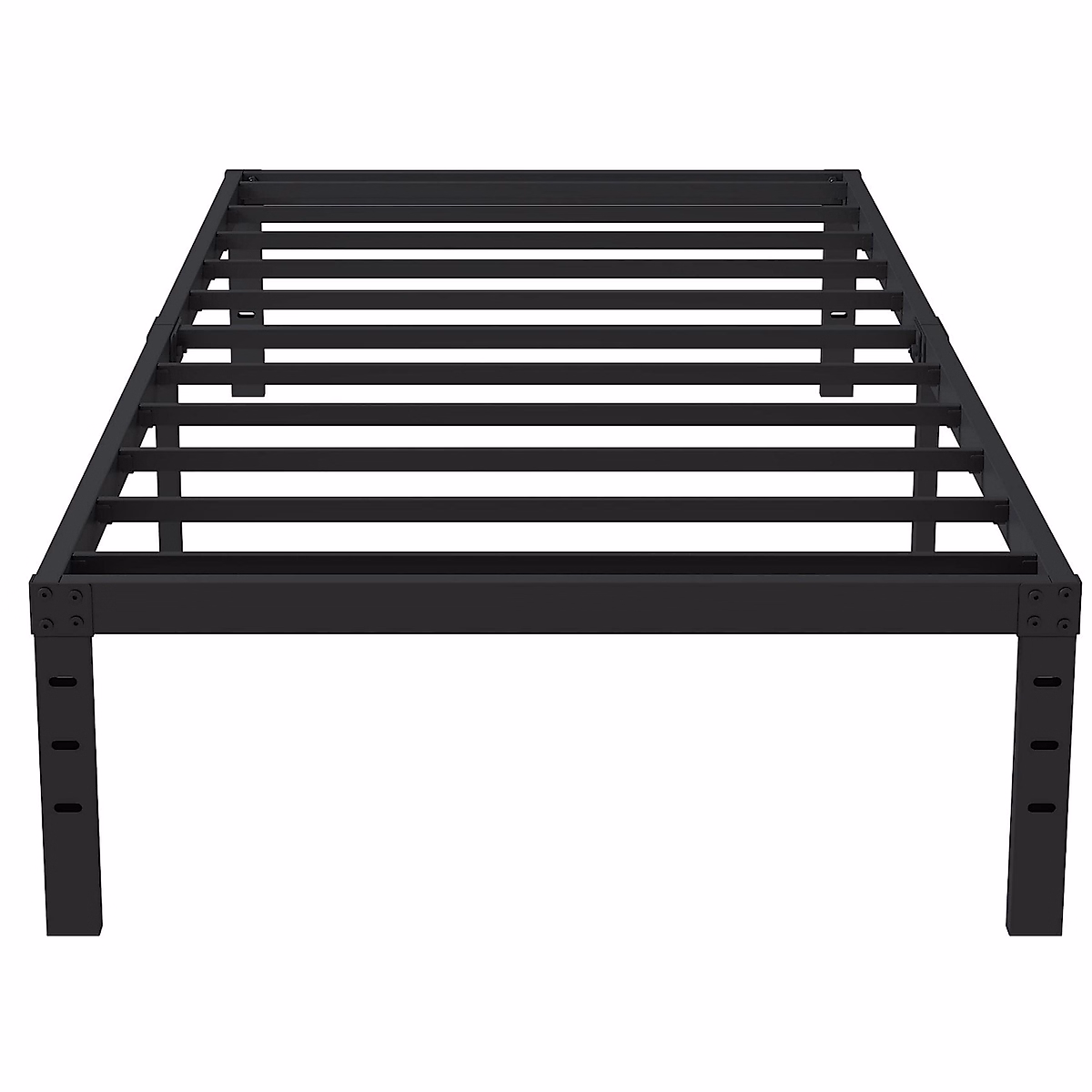 Upcanso Twin Bed Frame No Box Spring Needed, 14 Inch Heavy Duty Metal Platform Bed Frame Twin Size with Storage, 2500lbs Steel Slats Support, Easy Assembly, Black