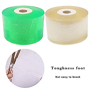 Pengxiaomei 2 pcs Grafting Tape, Stretchable Garden Grafting Tape Plants Repair Tapes Clear Floristry Film for Floral Fruit Tree and Poly Budding Tape 1.2Inch(Green,Yellow)