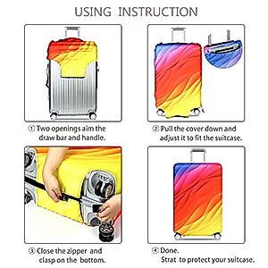 TRAVEL KIN Thickened Luggage Cover ，Washable Travel Gear Cover，18/24/28/32 Inch Suitcase Spandex Protective Cover (M(22"-24" luggage), TRAVEL)